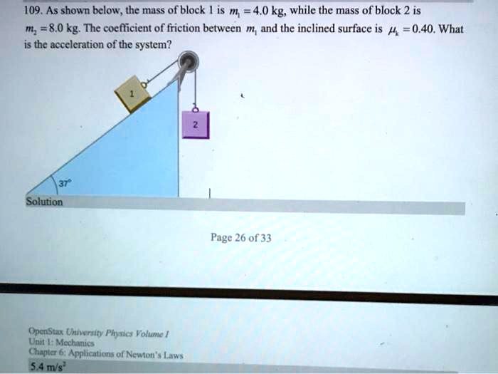 109as shown below the mass of block is m 40 kg while the mass of block ...