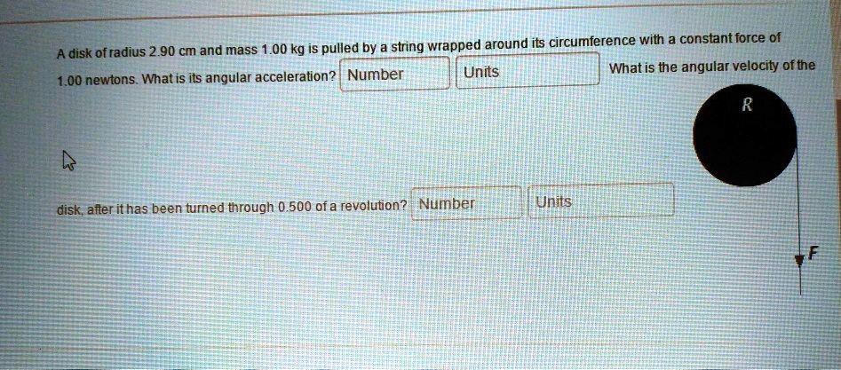 SOLVED:of radius 2.90 cm and mass 00 kg is pulled by @ string wrapped ...