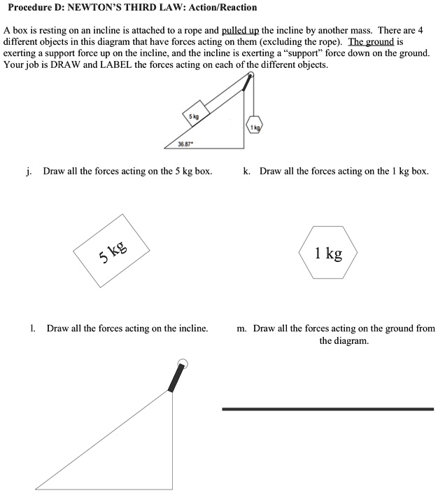 Procedure D: NEWTON'S THIRD LAW: Action/Reaction A box is resting on an ...