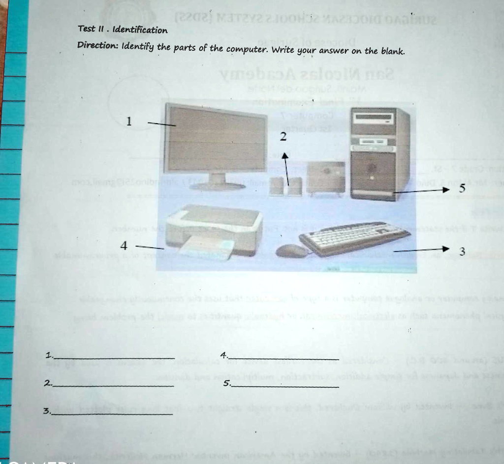 SOLVED: "Identify the parts of the computer.