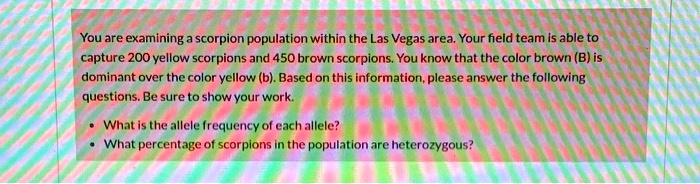 you are examining scorpion population within the las vegas area your ...