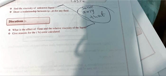 find the viscosity of unknown liquid? Draw a relationship between (µ ...