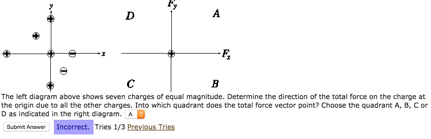 SOLVED: The left diagram bove shows seven charges of equal magnitude ...