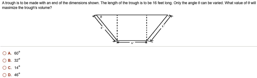 a trough is to be made with an end of the dimensions shown the length ...