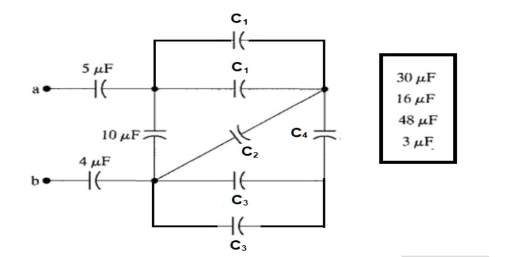 Solved A Capacitor Circuit Is Designed With Seven Capacitors Of Different Capacitance As Shown