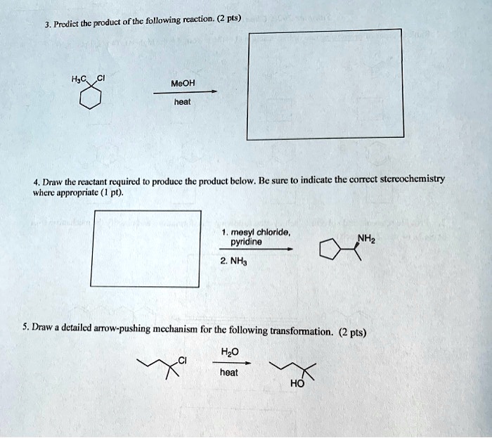 SOLVED: Predict the product of the following reaction: (2 pts) H2SO4 MeOH heat Draw the ...