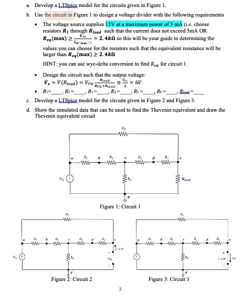 SOLVED: a. Develop an LTSpice model for the circuits given in Figure 1. b. Use the circuit in ...