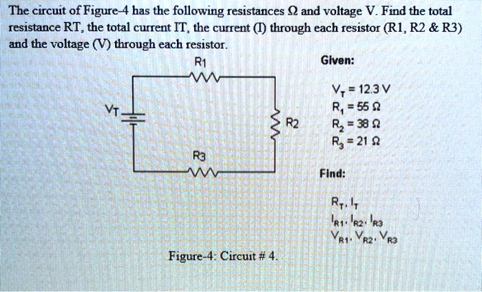The circuit of Figure-4 has the following resistances Ωand voltage V. Find the total resistance ...