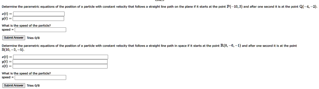 texts determine the parametric equations of the position of a particle ...