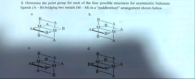 2 determine the point group for each of the four possible structures ...