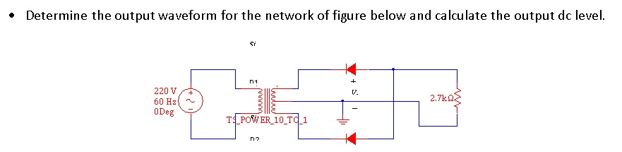 Get Answer • Determine The Output Waveform For The Network Of Figure Below And Calculate The 