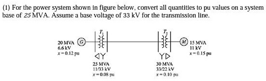 SOLVED: For the power system shown in the figure below, convert all ...