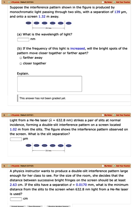 SOLVED:Suppose the interference pattern shown the figure is produced bY ...