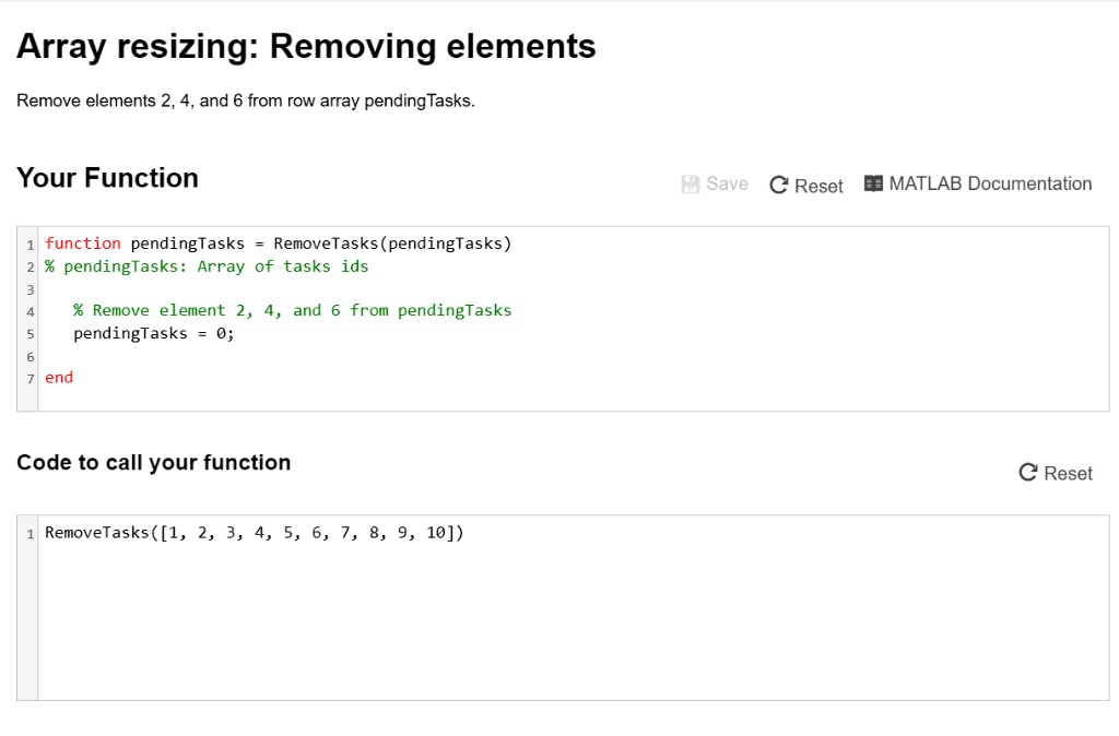 Solved Text Array Resizing Removing Elements Remove Elements 2 4 And 6 From Row Array 1768