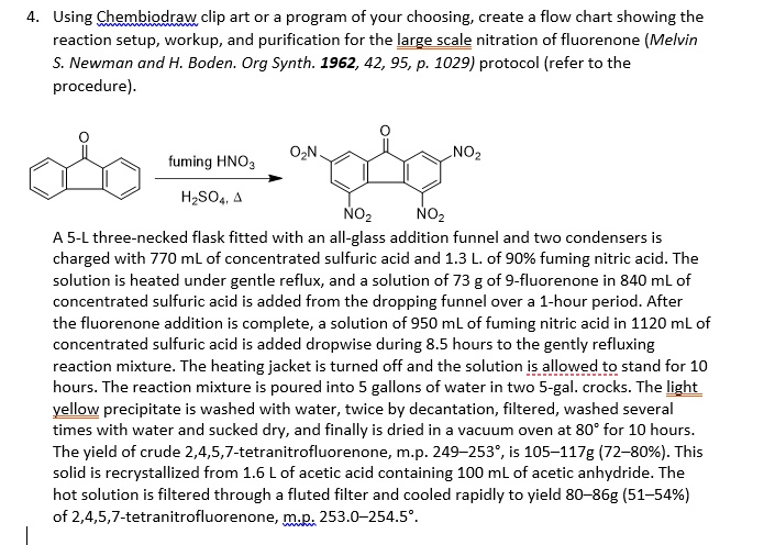 using chembiodraw clip art or program of your choosing create flow chart showing the reaction ...