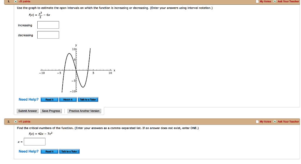 SOLVED:pcinle Hanar Hcumencnar Use the graph estimate the apen Interva which the function ...