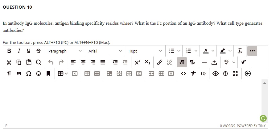 SOLVED: In antibody IgG molecules, antigen-binding specificity resides ...