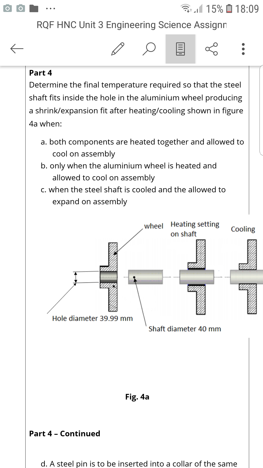 SOLVED: 0 ⋯ ? RQF HNC Unit 3 Engineering Science Assignn ← Part 4 ...