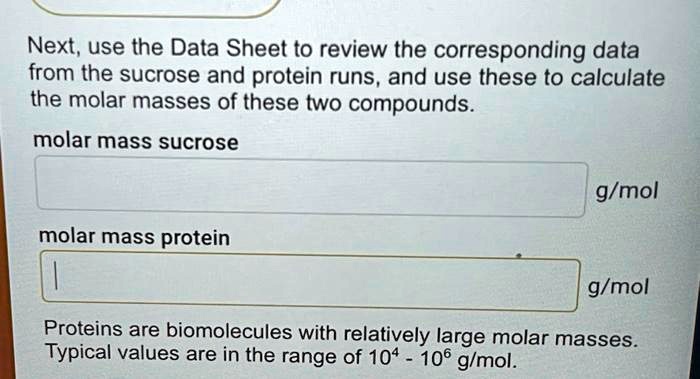 VIDEO solution: Next, use the Data Sheet to review the corresponding data from the sucrose and ...