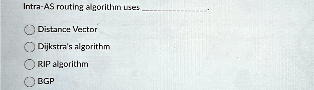 Intra As Routing Algorithm Uses Distance Vector Dijkstras Algorithm Rip Algorithm Bgp Intra As