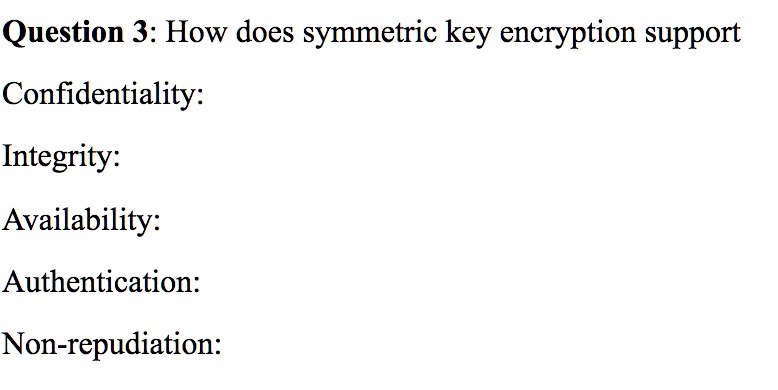 SOLVED: Question 3: How does symmetric key encryption support ...