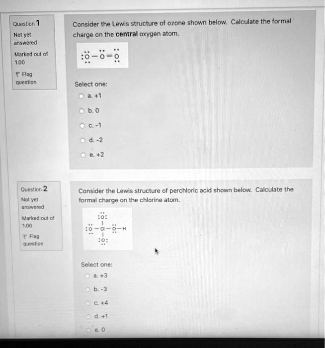 SOLVED: Consider the Lewis structure of ozone shown below. Calculate ...