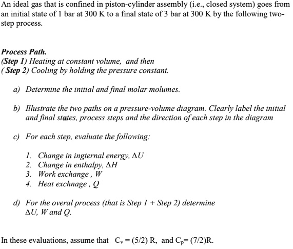 SOLVED:An ideal gas that is confined in piston-cylinder assembly (i.e ...