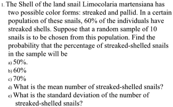 1. The Shell of the land snail Limocolaria martensiana has two possible ...