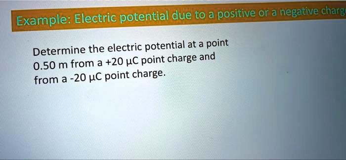 Example: Electric potential due to a positive or a negative charg ...