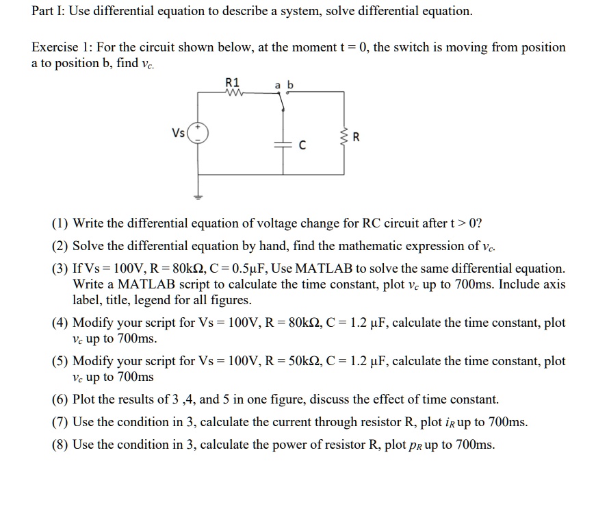 Part I Use Differential Equation To Describe A System Solve 8875