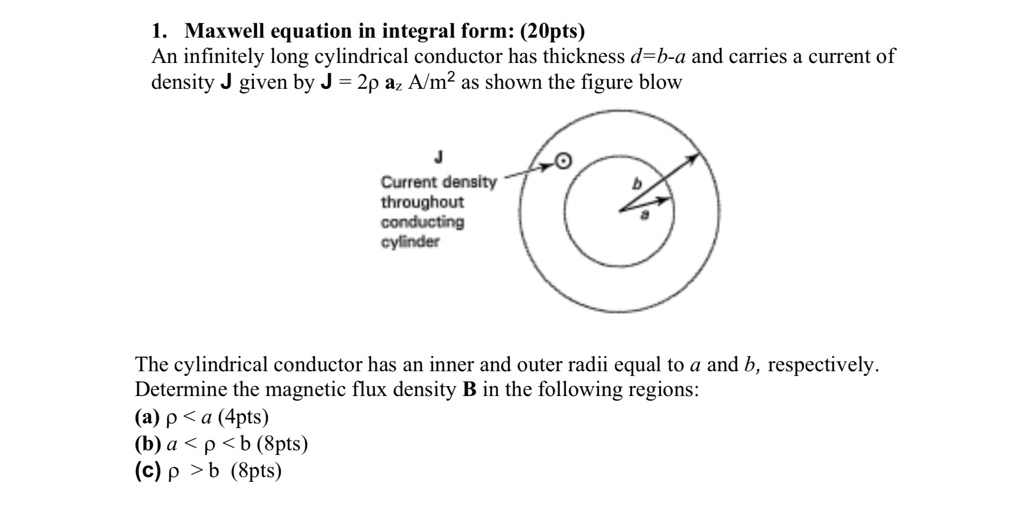 1. Maxwell equation in integral form: (20pts) An infinitely long ...