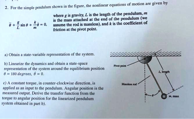 2for the simple pendulum shown in the figure the nonlinear equations of ...