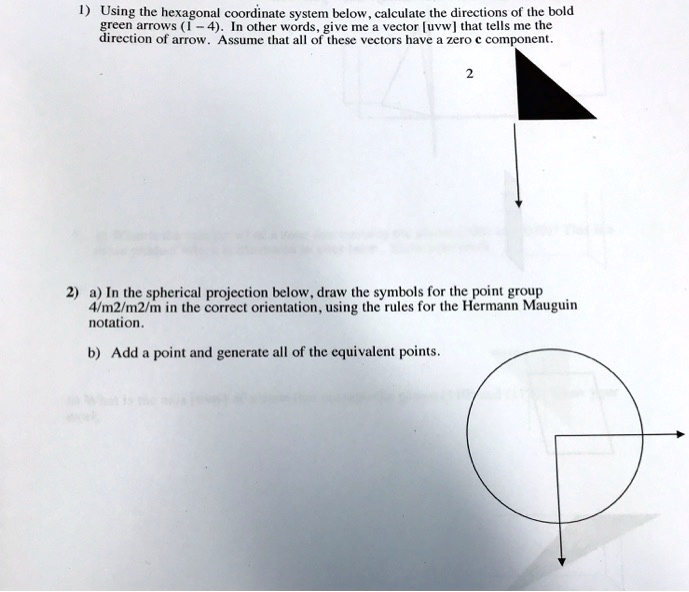 using the hexagonal coordinate system below calculate the directions of ...