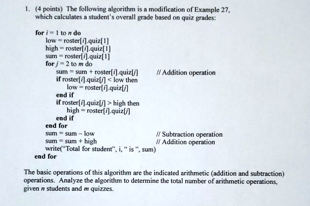 Solved 14 Points The Following Algorithm Is A Modification Of Example 8235