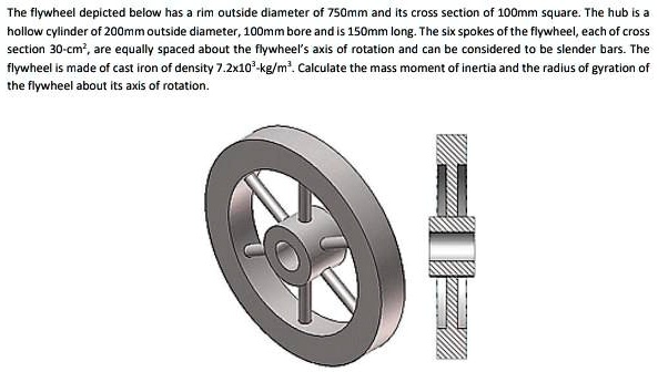 SOLVED: The flywheel depicted below has a rim outside diameter of 750mm ...