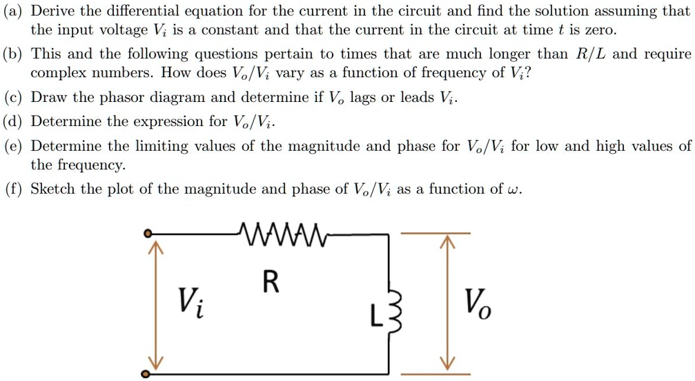 SOLVED: (a) Derive the differential equation for the current in the circuit and find the ...