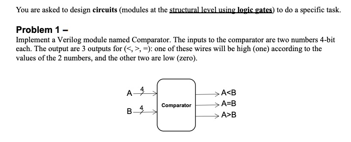 SOLVED: You are asked to design circuits (modules at the structural ...