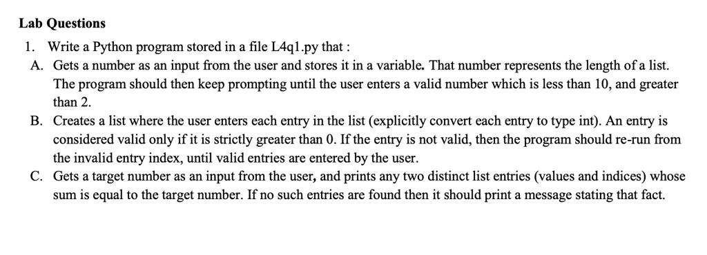 Solved Lab Questions 1 Write A Python Program Stored In A File L4q1py That A Gets A Number