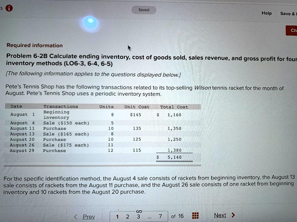 SOLVED: 1.) Calculate ending inventory and cost of goods sold at August ...