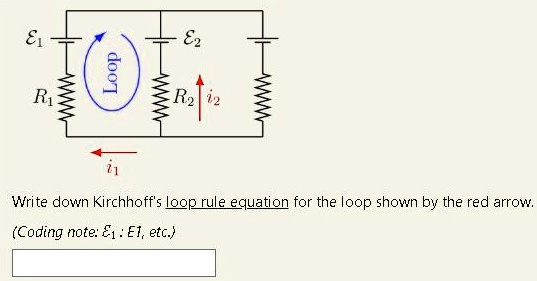 doo r1 c write down kirchhoffs loop rule equation for the loop shown by ...