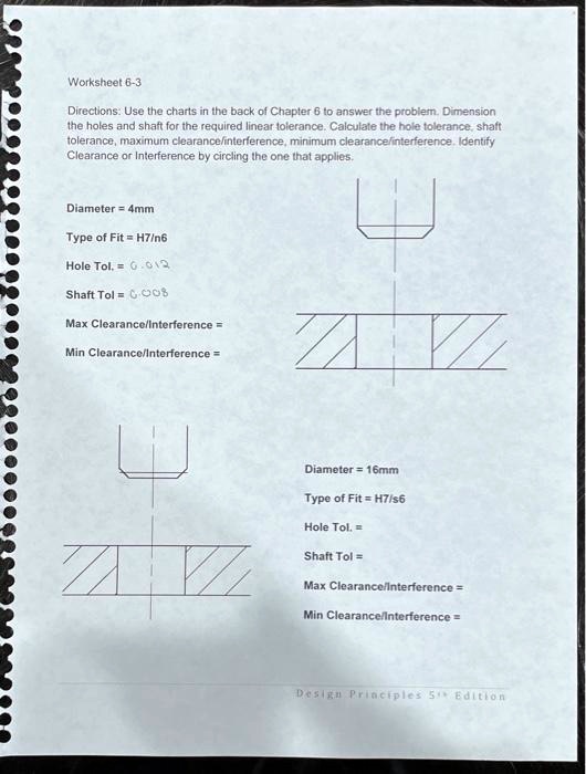 Worksheet 6-3 Directions: Use the charts in the back of Chapter 6 to ...