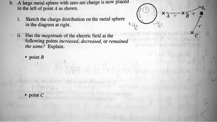 SOLVED: large metal sphere with zero net charge is now plced to the ...
