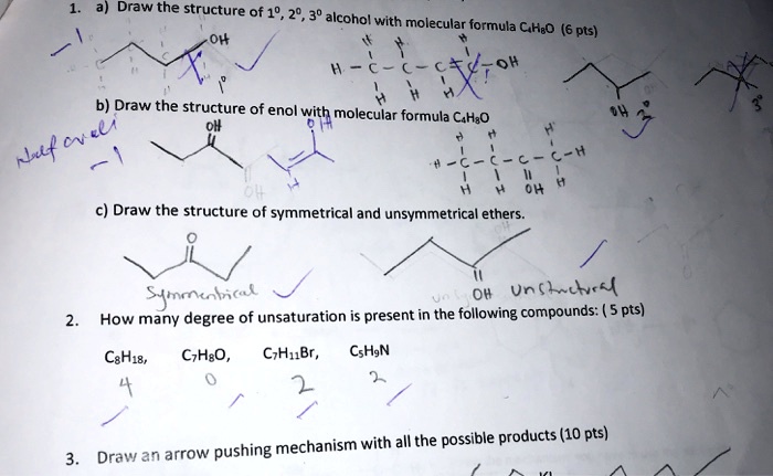 SOLVED: Draw the structure of 19, 29, 30 - alcohol with molecular ...