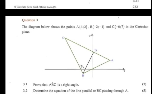 SOLVED: Question: The diagram below shows the points A (4,2), B(-2,-1 ...