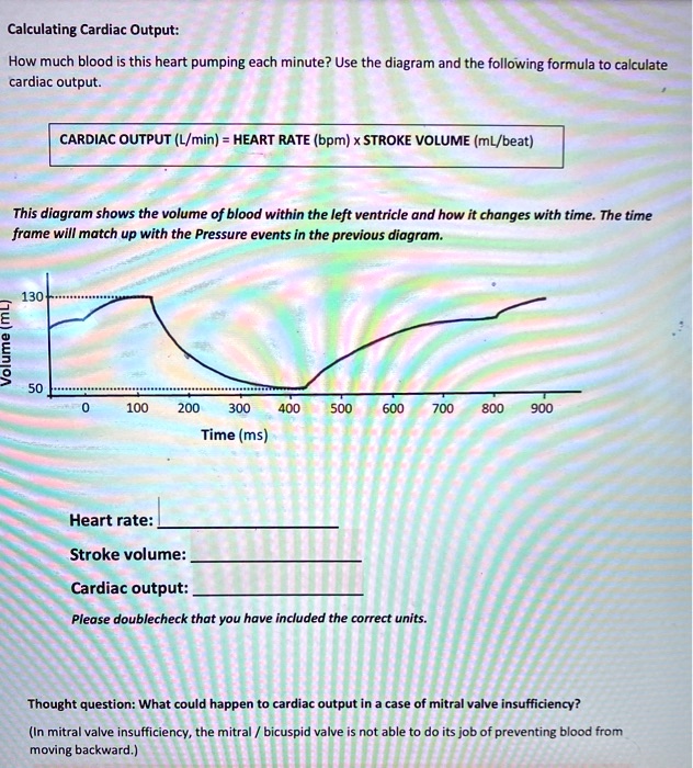 Calculating Cardiac Output: How much blood is this heart pumping each minute? Use the diagram ...