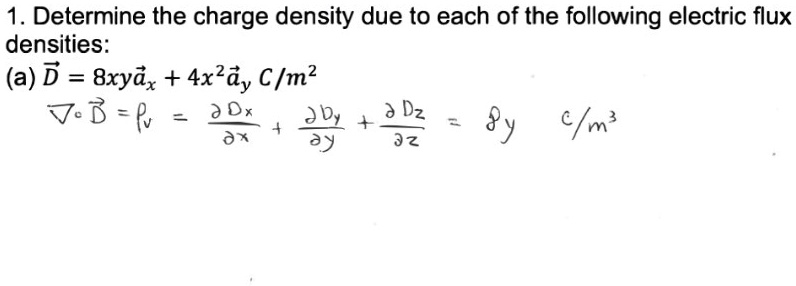 SOLVED: Determine the charge density due to each of the following ...