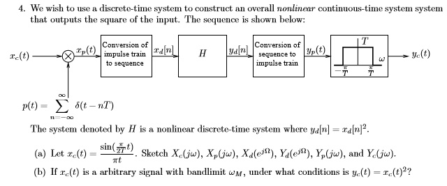 Solved 4 We Wish To Use A Discrete Time System To Construct An Overall Nonlinear Continuous
