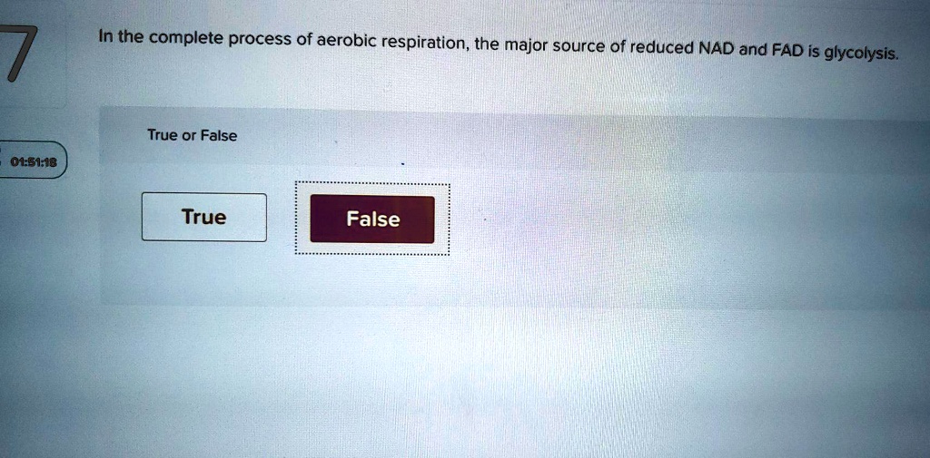 SOLVED: In the complete process of aerobic respiration, the major ...