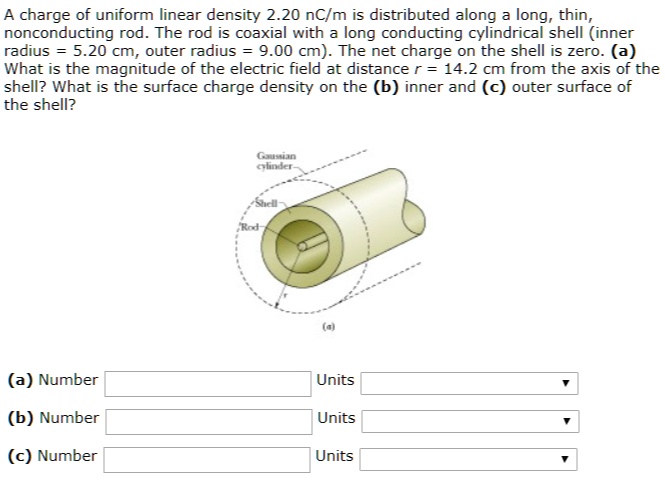 SOLVED: A charge of uniform linear density 2.20 nClm is distributed ...