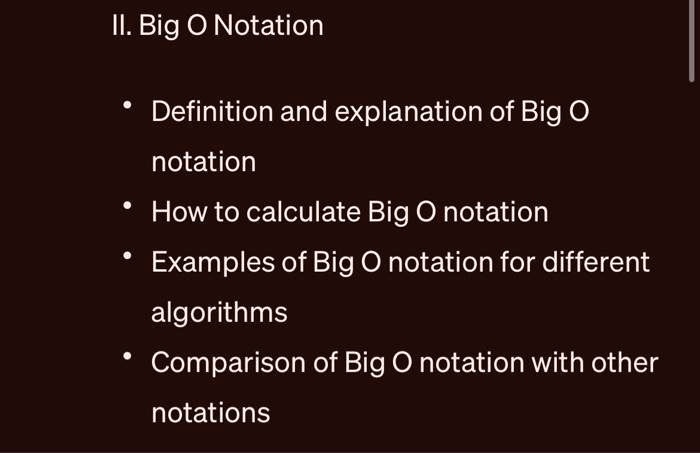 SOLVED: please answer the questions here II.Big O Notation Definition ... SOLVED: please answer the questions here II.Big O Notation Definition ...